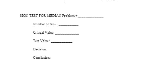Solved 6. Use the sign test on the data below to answer the | Chegg.com