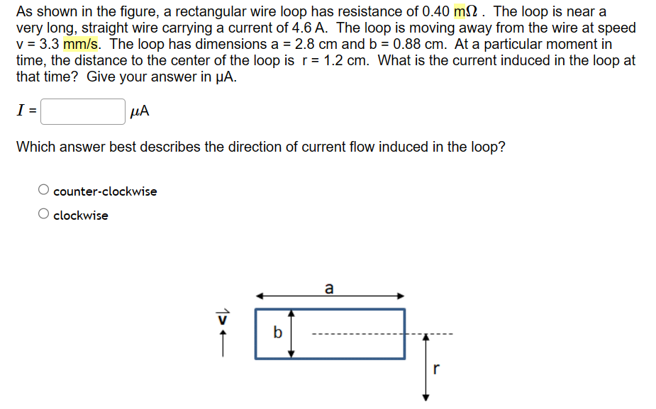 Solved As shown in the figure, a rectangular wire loop has | Chegg.com