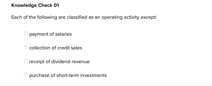 Solved Knowledge Check 01 The correct order of the | Chegg.com