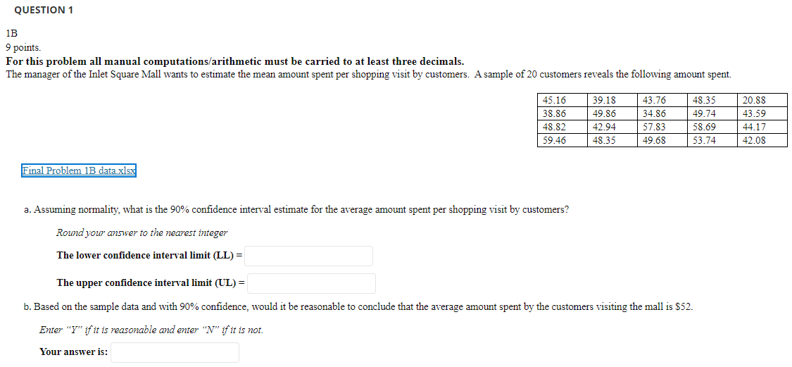 Solved QUESTION 1 1B 9 points. For this problem all manual | Chegg.com