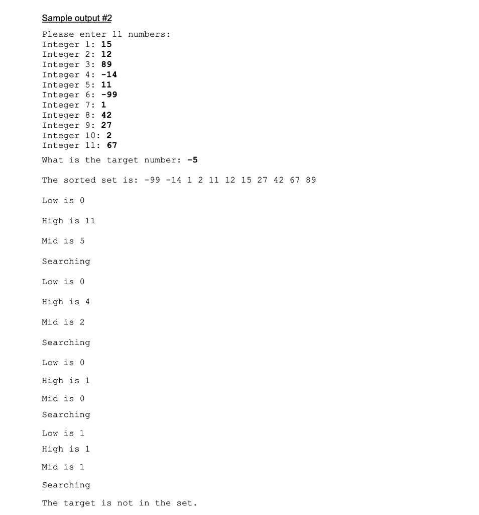 Solved Lab10B: Binary Bubbles. Binary search is a very fast | Chegg.com