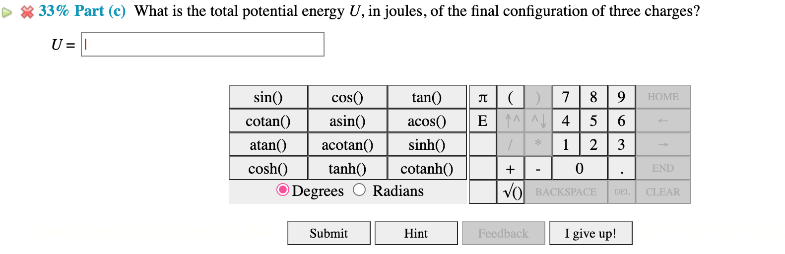 Solved (8\%) Problem 4: Charge q1=1nC is located at the | Chegg.com