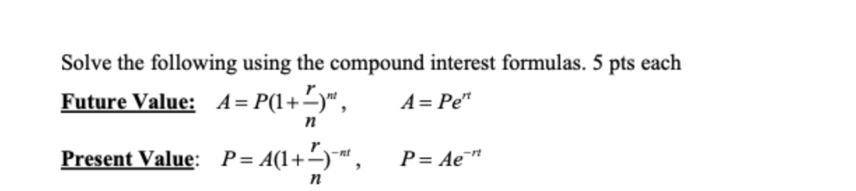 Solved Solve the following using the compound interest | Chegg.com