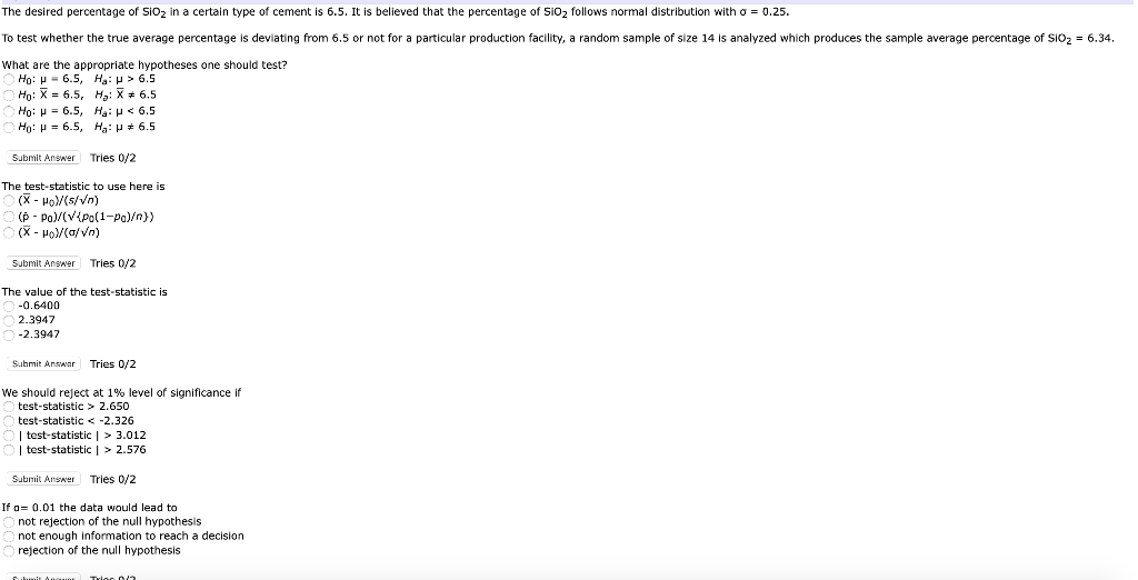 Solved The desired percentage of SiO2 in a certain type of | Chegg.com