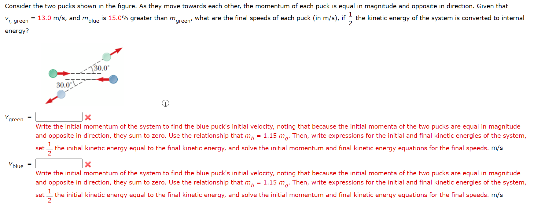Solved Consider the two pucks shown in the figure. As they | Chegg.com