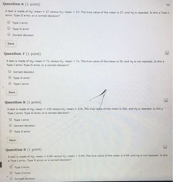 Solved Question 6 (1 point) A test is made of HO mean = 27 | Chegg.com
