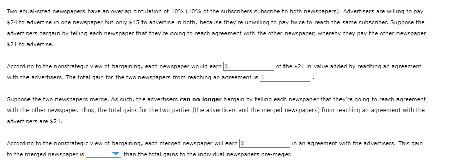 Solved Two equal-sized newspapers have an overlap | Chegg.com