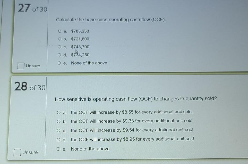 Solved 27 of 30 Calculate the base-case operating cash flow | Chegg.com
