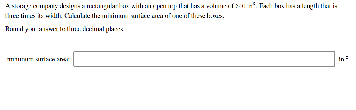 Solved A storage company designs a rectangular box with an | Chegg.com