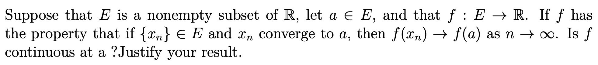Solved Suppose that E ﻿is a nonempty subset of R, ﻿let | Chegg.com