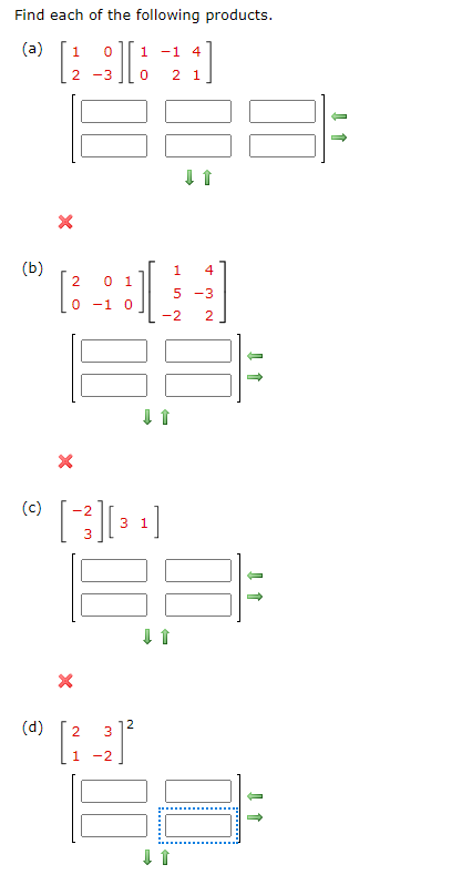 Solved Find each of the following products. (a) | Chegg.com