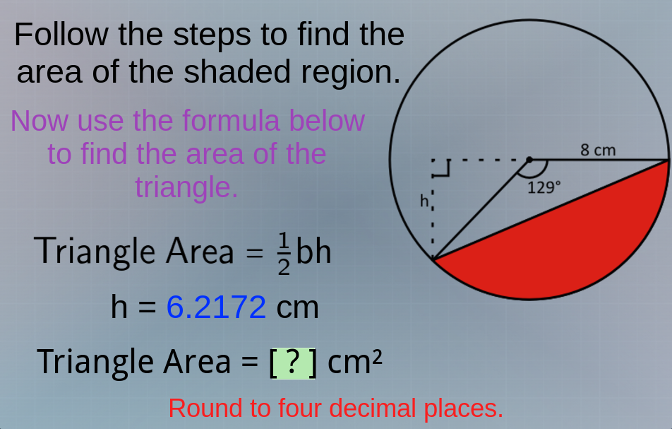 Solved Follow the steps to find thearea of the shaded | Chegg.com