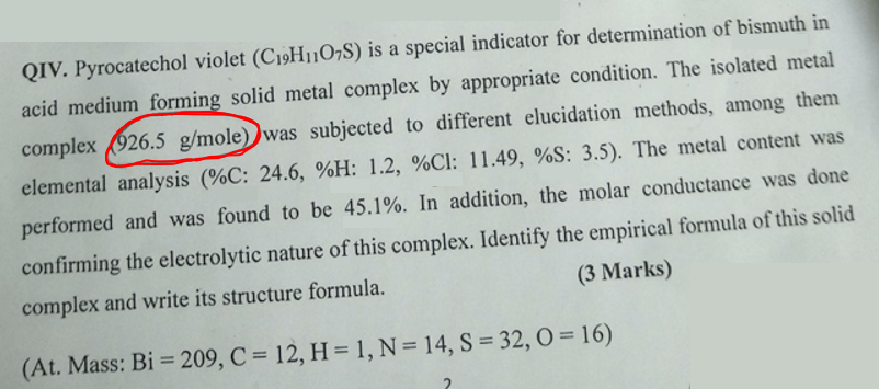 Solved Identify the empirical formula of this solid complex | Chegg.com