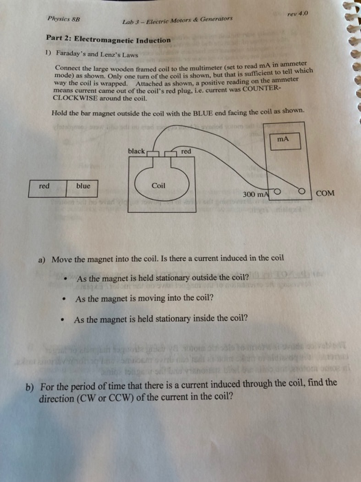 Solved rev 4.0 Physics 8B Part 2: Electromagnetic Induction | Chegg.com