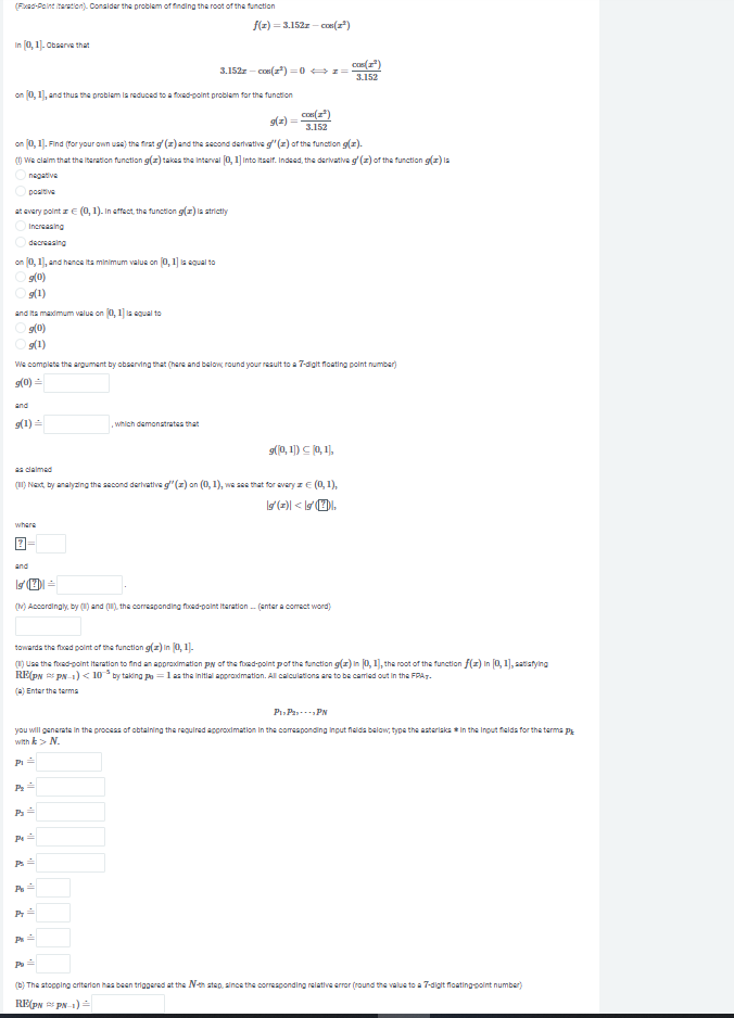 Solved (Pico-Point antion. Consider the problem of finding | Chegg.com
