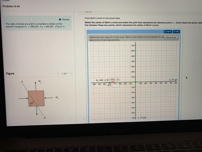 Solved Problem 9.44 Draw Mohr's circle for the stress state. | Chegg.com