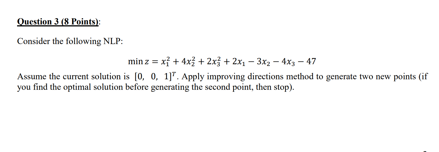 Solved Consider the following NLP: | Chegg.com
