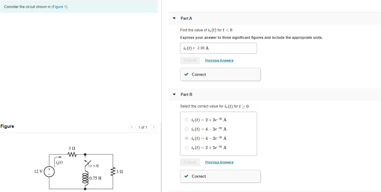 Solved Consider the circuit shown in (Figure 1). Part A Find | Chegg.com