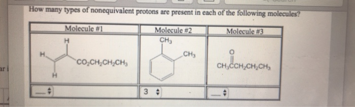 Solved How many types of nonequivalent protons are present | Chegg.com
