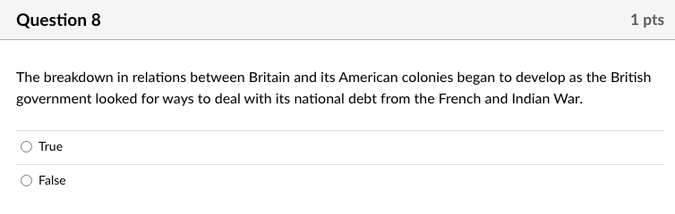 Solved The breakdown in relations between Britain and its | Chegg.com