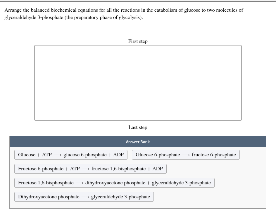 Solved Arrange the balanced biochemical equations for all | Chegg.com