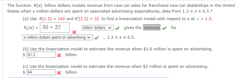 Solved The function R(x) billion dollars models revenue from | Chegg.com