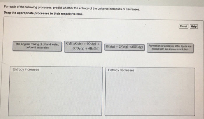 Solved For each of the following processes, predict whether | Chegg.com