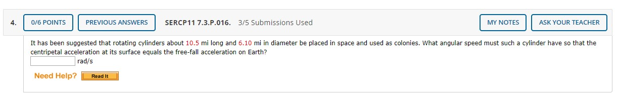 Solved 0 6 Points Previous Answers Sercp11 7 3 P 016 3 5