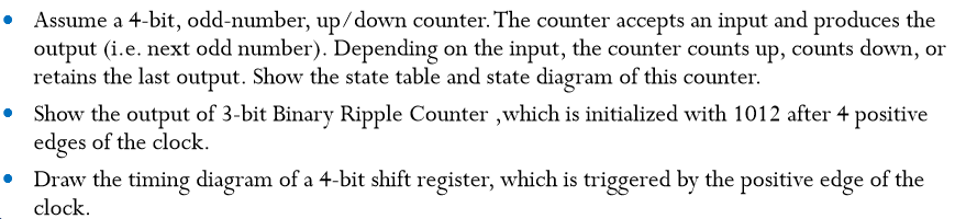 Solved • Assume a 4-bit, odd-number, up/down counter. The | Chegg.com