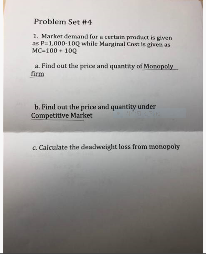 Solved Problem Set #4 1. Market demand for a certain product | Chegg.com