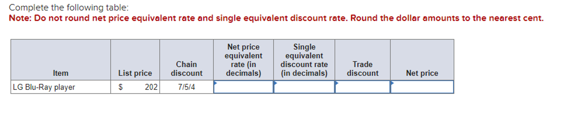 Solved Complete the following table:Note: Do not round net | Chegg.com
