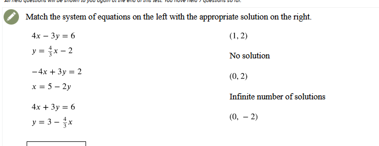 Solved Match the system of equations on the left with the | Chegg.com