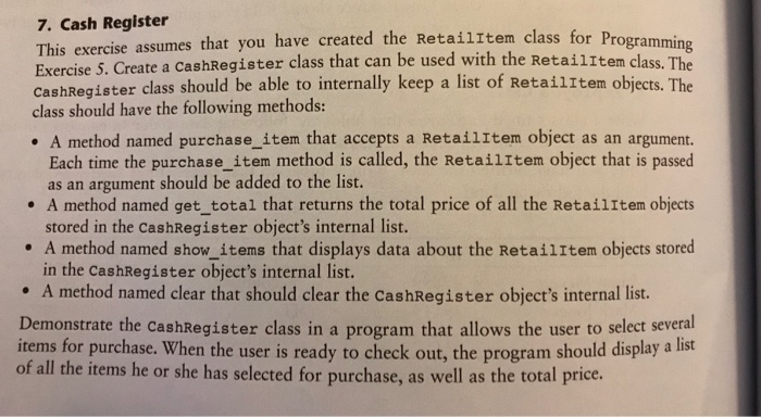Solved 5. Retailitem Class Write a class named RetailItem | Chegg.com
