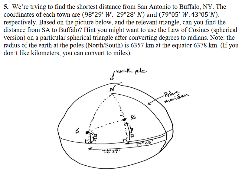 Solved 5. We're trying to find the shortest distance from | Chegg.com