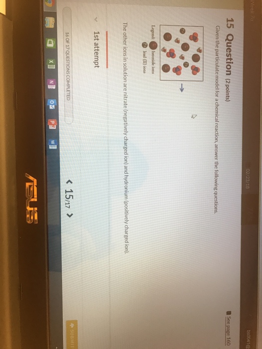 Solved bs0041@ 15 Question (2 points) The other ions in | Chegg.com