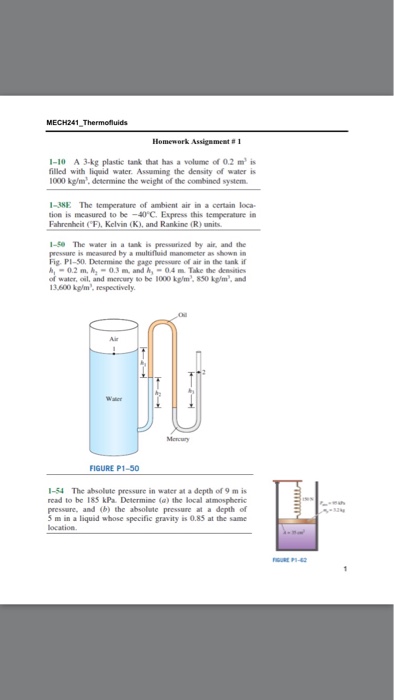 Solved A 3/kg plastic tank that has a volume of 0.2 m^3 is | Chegg.com