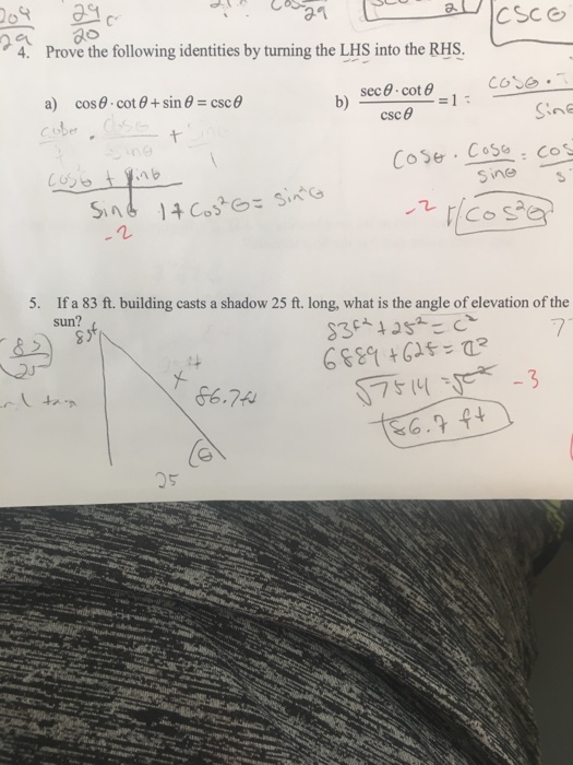 Solved Prove the following identities by turning the LHS | Chegg.com
