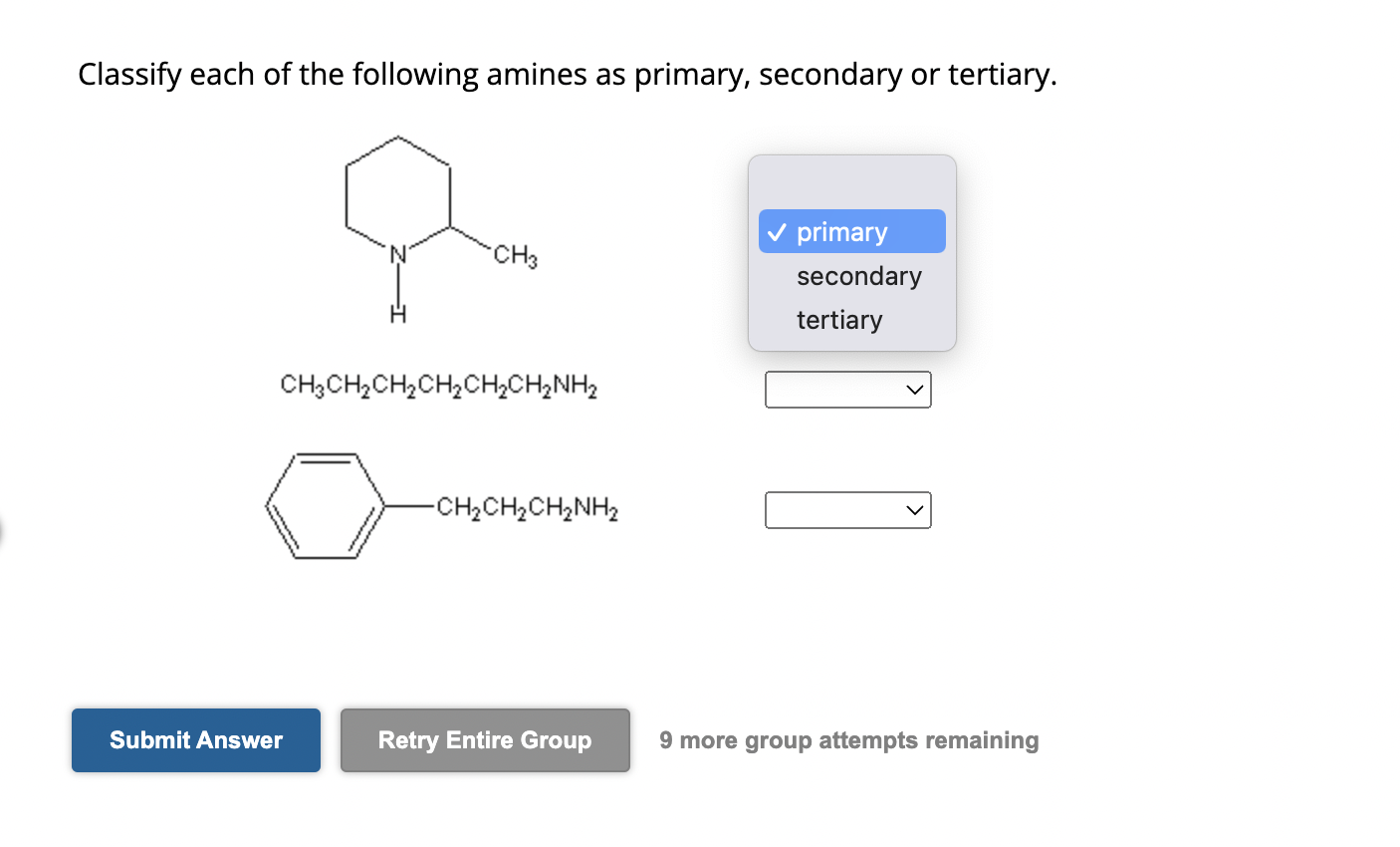 Solved Classify each of the following amines as primary, | Chegg.com