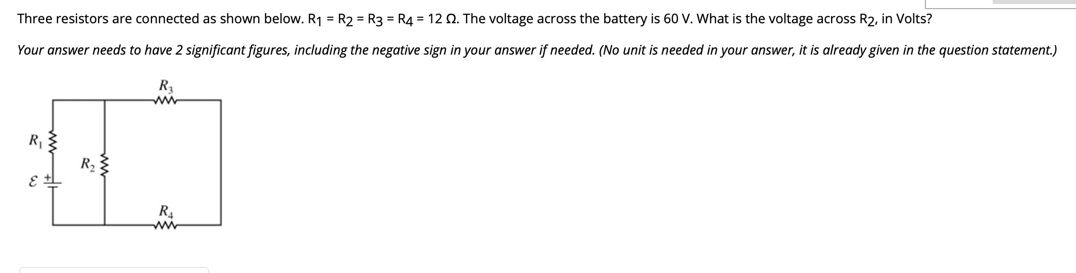 Solved Three resistors are connected as shown below. R1 = R2 | Chegg.com