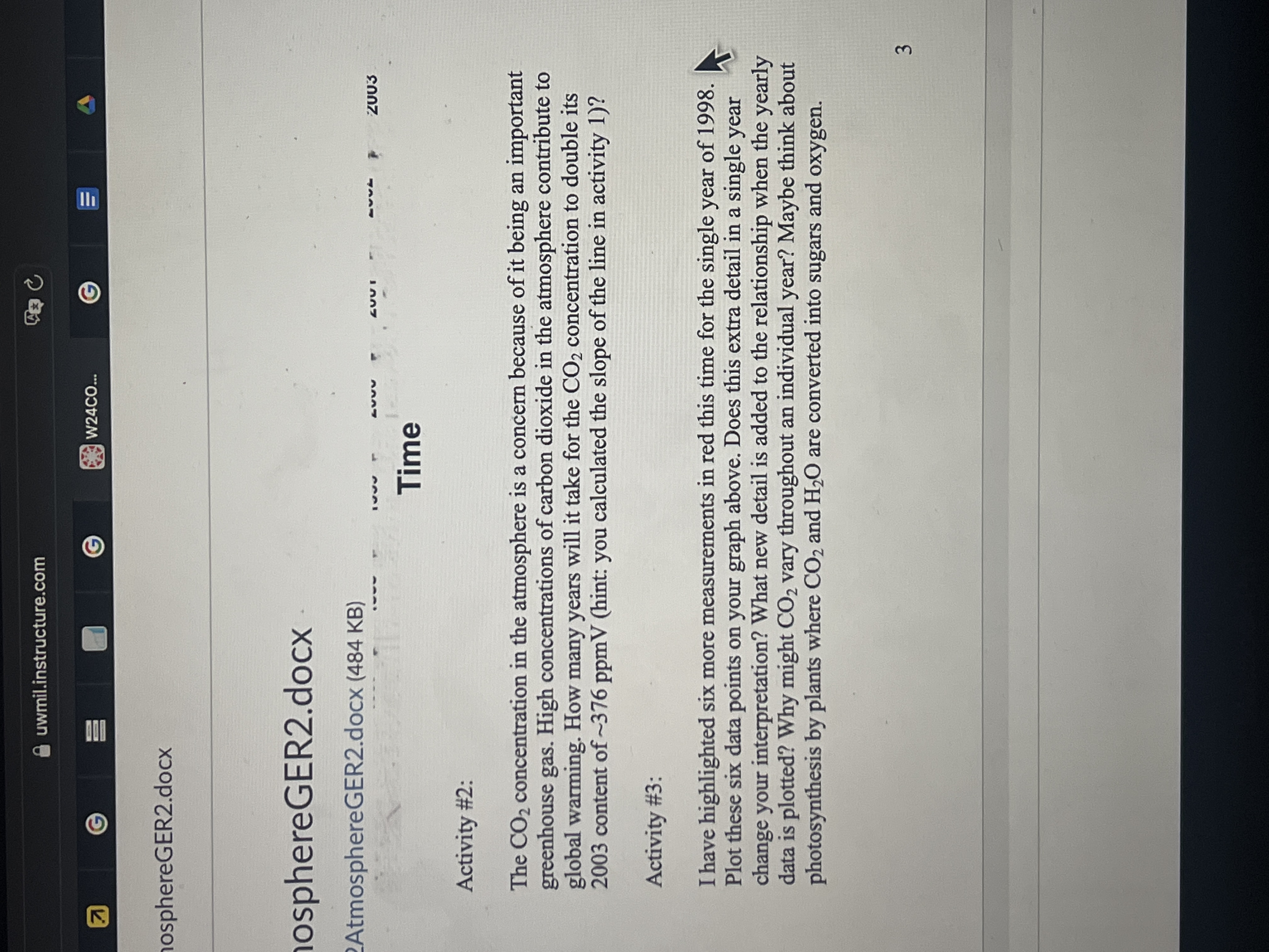 Solved Activity #2:The CO2 ﻿concentration in the atmosphere | Chegg.com