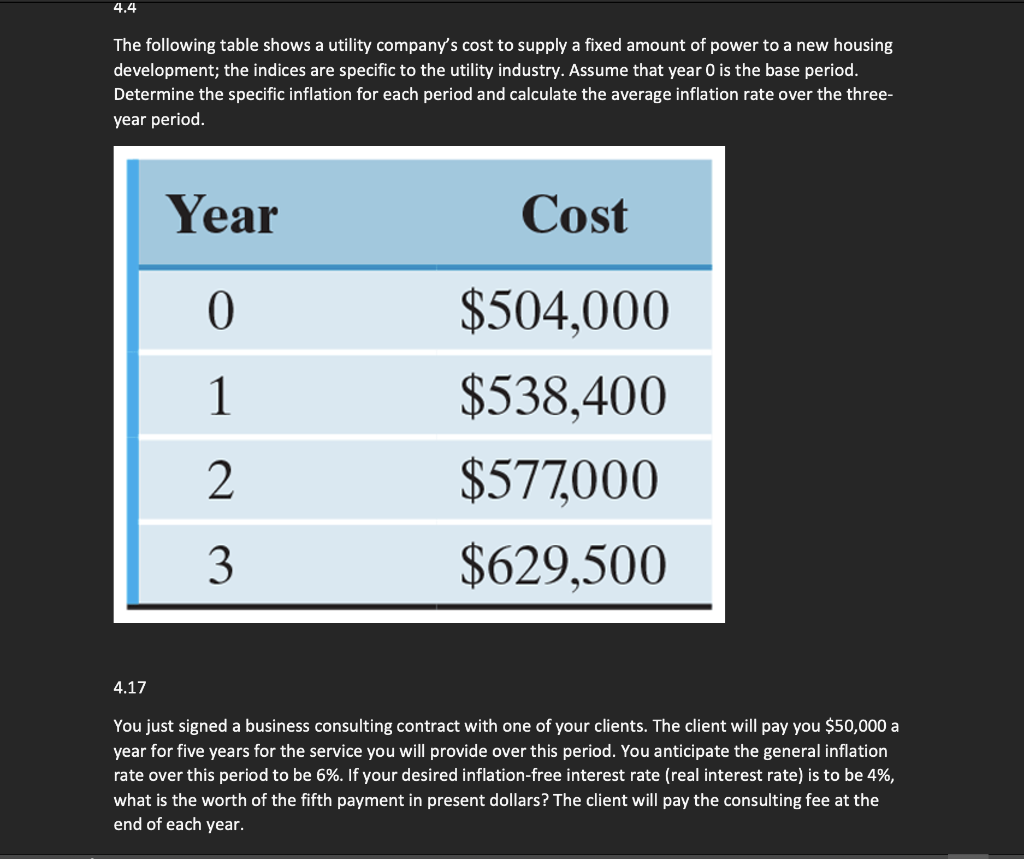 Solved The following table shows a utility company's cost to | Chegg.com