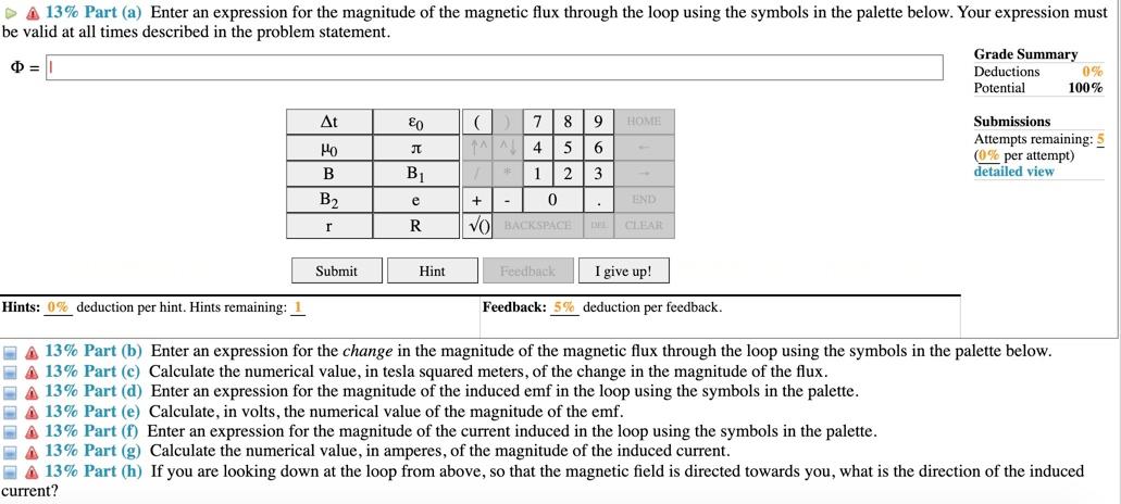 Solved (8%) Problem 4: A loop of wire with radius r =0.015 m | Chegg.com
