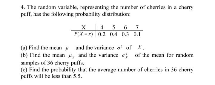 Solved 4. The random variable, representing the number of | Chegg.com