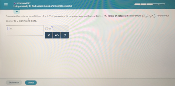 Solved Using Molarity To Find Solute Moles And Solution