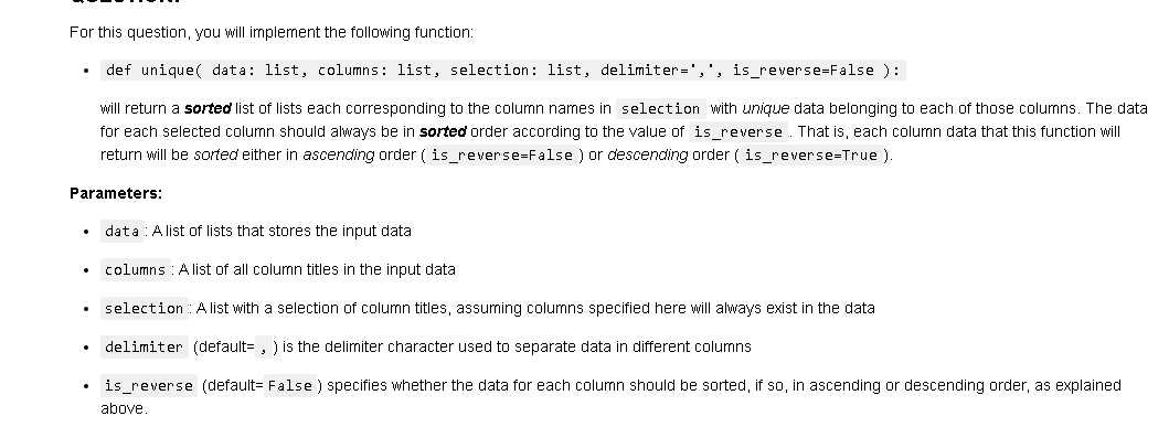 Solved For this question, you will implement the following | Chegg.com