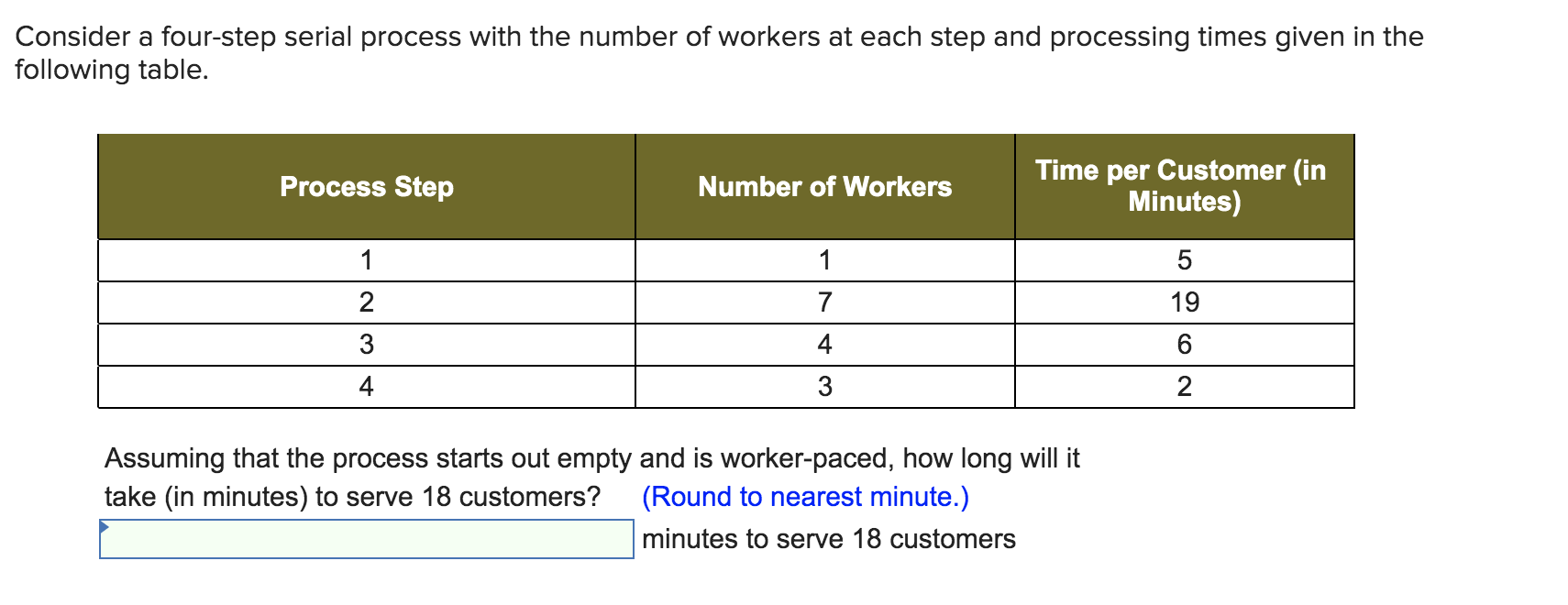 Solved Consider a four-step serial process with the number | Chegg.com