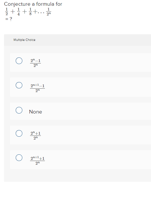 Solved Conjecture a formula for ++ +$+... 2 21 = ? Multiple | Chegg.com