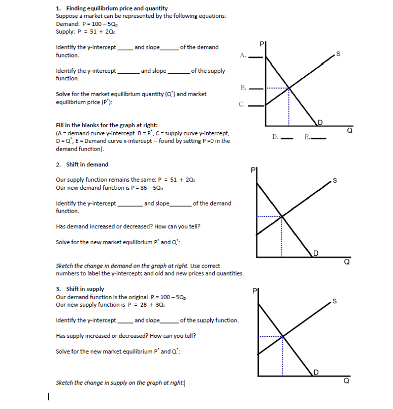 Solved 1. Finding equilibrium price and quantity Suppose a | Chegg.com