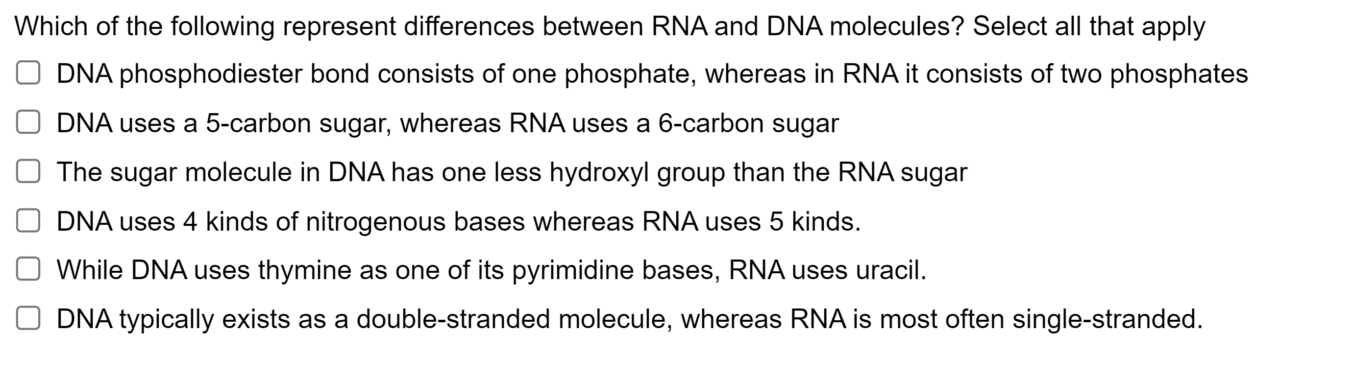 Solved Which of the following represent differences between | Chegg.com