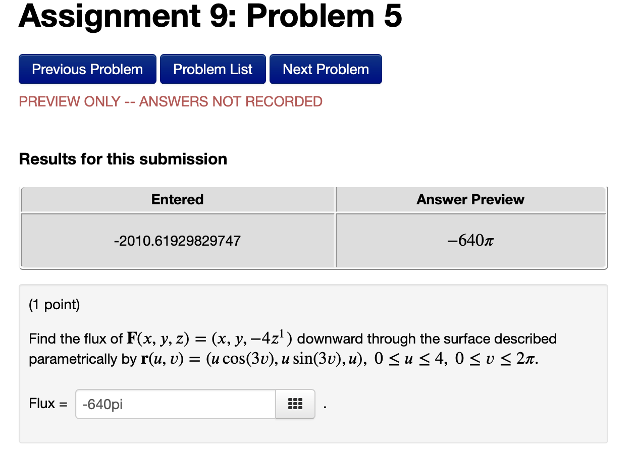 Solved Assignment 9 Problem 5 Previous Problem Problem List 9616